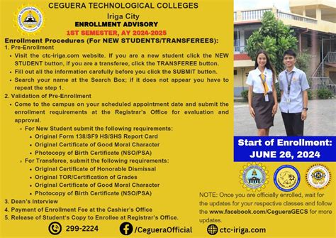Ctc Enrollment Information Portal Sy 2024 2025 Iriga City