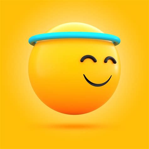 Un Mignon Smiley Face Emoji En 3d Avec Une Maquette Psd Psd Premium