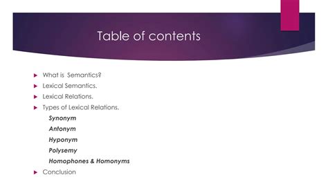 SOLUTION Presentation On Semantics And Lexical Relations Studypool