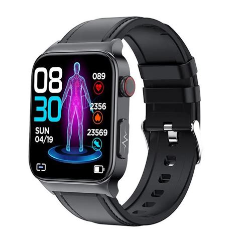 Montre intelligente E pour homme ECG PPG glycémie température Linge traitement au laser