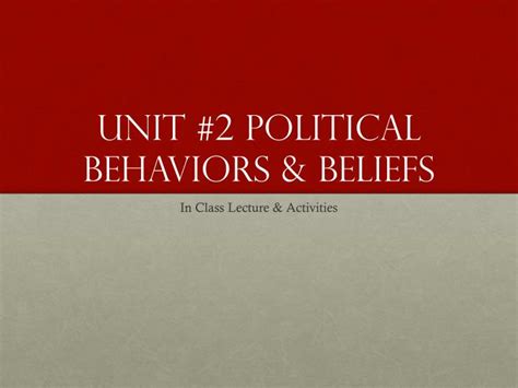 Ppt Unit 2 Political Behaviors And Beliefs Powerpoint Presentation