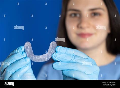 Doctor Holding Dental Mouthguard Splint For The Treatment Of