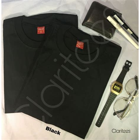 Yalex Black Roundneck Red Label Plain Shirt Shopee Philippines