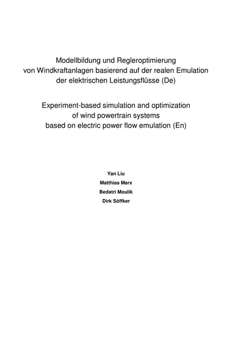 Pdf Experiment Based Simulation And Optimization Of Wind Powertrain