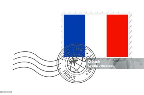 フランスの郵便切手白い背景にフランスの国旗を持つはがきのベクターイラスト フランスのベクターアート素材や画像を多数ご用意 フランス