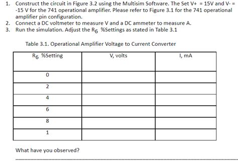 Solved Offset Null 1 741 Op Amp 8 Not Connected Nc