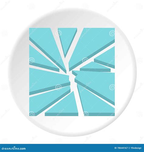 Broken Glass Icon Flat Style Stock Vector Illustration Of Background