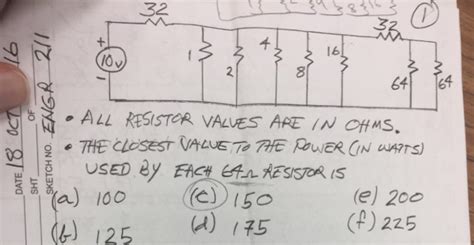Solved All Resistor Values Are In Ohms The Closest Value