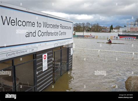 Members Of Worcester Canoe Club Kayaking On A Flooded Worcester Racecourse As A Third