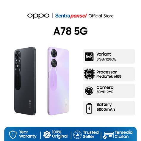 Jual Oppo A78 5g Nfc 8gb128gb Garansi Resmi Shopee Indonesia
