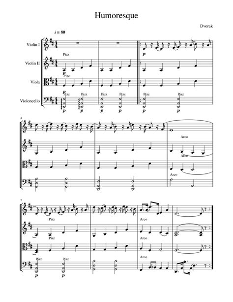 Humoresque Sheet Music For Violin Viola Cello Download Free In Pdf