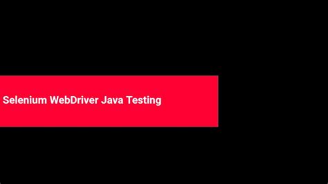 Selenium Webdriver Java Testing Example Youtube