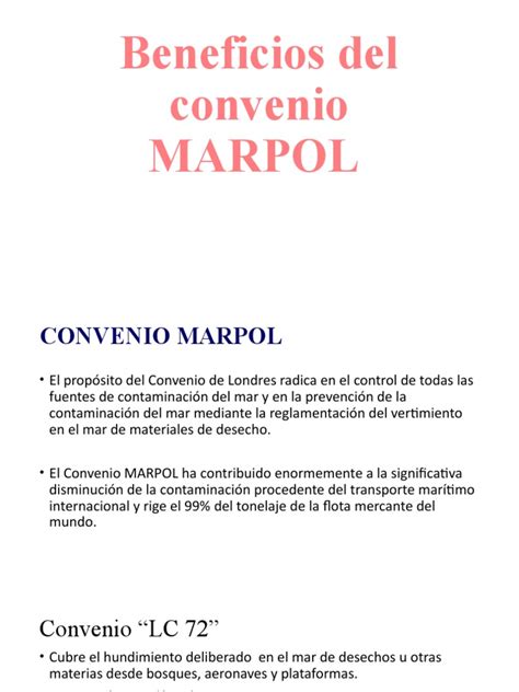 Beneficios Del Convenio Marpol Pdf