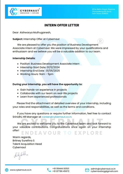 Internship Cybernaut Grateful Careerjourney Aishwarya M