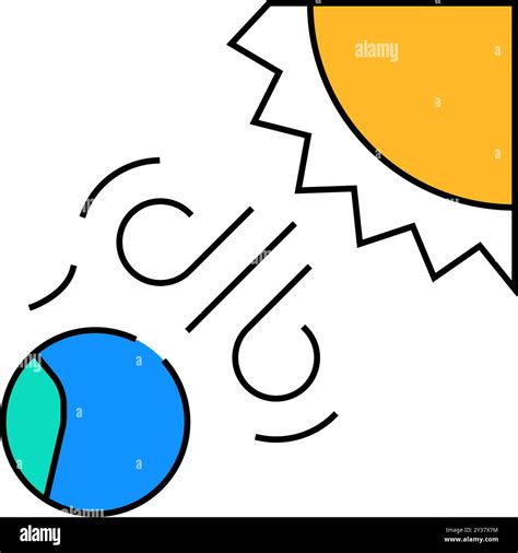 Solar Influence On Earth Icon Color Illustration Stock Vector Image