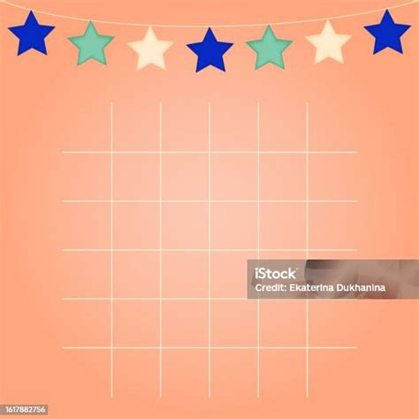 3d 별 주황색 배경 정사각형 그리드가 있는 정사각형 배너 템플릿입니다 여유 공간 소셜 미디어 게시물 배너 카드 및 온라인 광고를 위한 디자인 벡터 3d 그림입니다 개념에