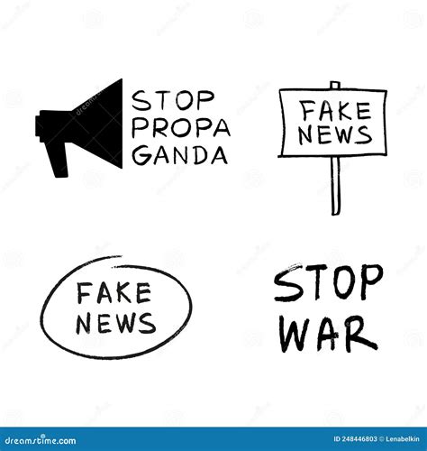 Noticias Falsas Detener Elementos De Diseño Vectorial De Propaganda Ilustración del Vector