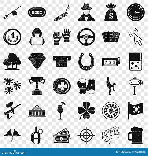 Iconos Fijados Estilo Simple De La Ruleta Ilustración del Vector Ilustración de tarjeta