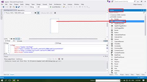 create commandbar control and appbar control in windows universal app
