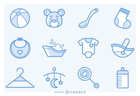 Descarga Vector De Conjunto De Iconos De Bebé