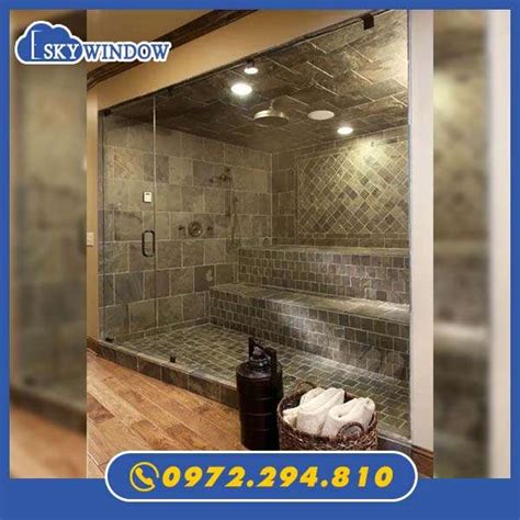 Phòng Xông ướt Kính Kết Hợp Xây đẹp Dacoli