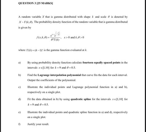 Solved Question 3 25 Marks A Random Variable X That Is