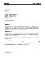 Lab DC Circuits Pdf Lab DC Circuits PHYS L Contents Abstract Background Equipment