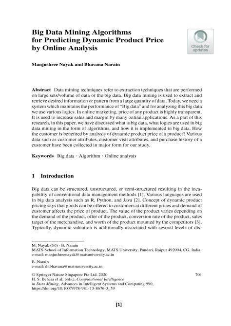 Pdf Big Data Mining Algorithms For Predicting Dynamic Product Price By Online Analysis