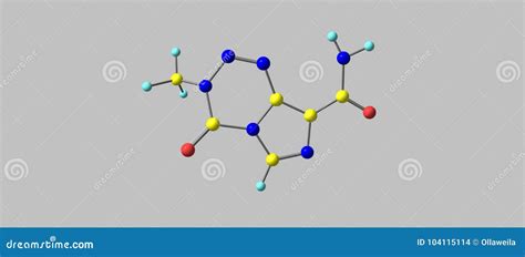 Temozolomide Molecular Structure Isolated On Grey Stock Illustration Illustration Of