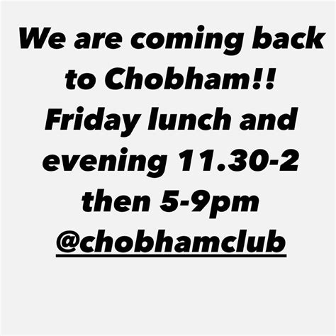 Owens We Are Back In Chobham But We Are Open At The
