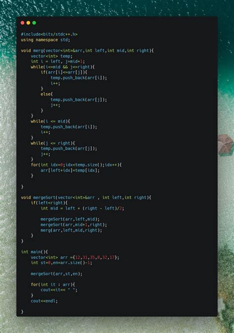 Cplusplus Dsa Mergesort Recursion Codingpractice Programming Md Alif