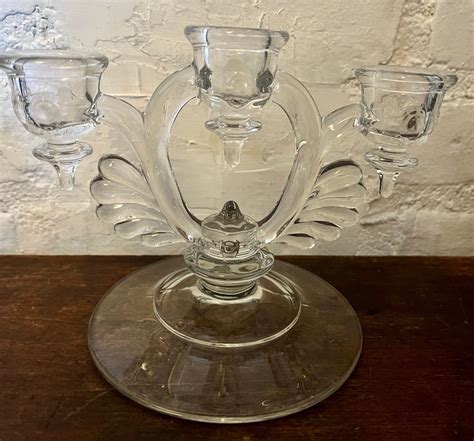 New Martinsville Viking 3 Light Moondrops Depression Glass Clear