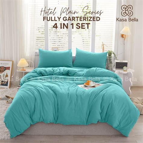 Kasa Bella 4 In 1 Plain Duvet Cover Set With Bedsheet Fully