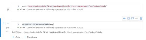 Azure Data Factory Easily Access Notebook Output Run In Synapse