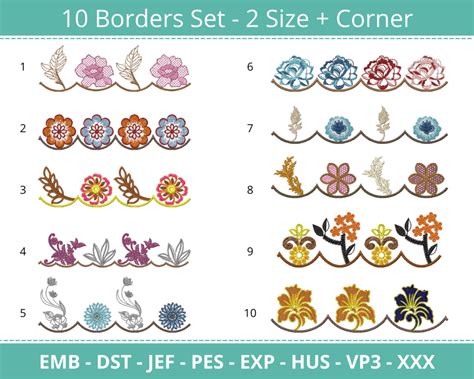 10 Endless Border Designs Set 2 Products SWAK Embroidery