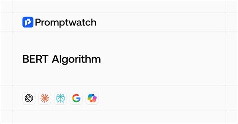 Bert Algorithm Ai Seo And Geo Glossary Promptwatch