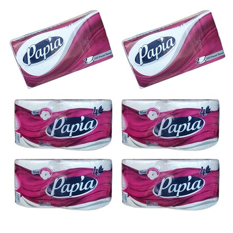 قیمت و خرید دستمال کاغذی و دستمال توالت پاپیا مدل 2 4 مجموعه 6 عددی
