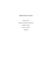 Dashboard Metrics Evaluation Edited Docx Dashboard Metrics Evaluation Student S Name