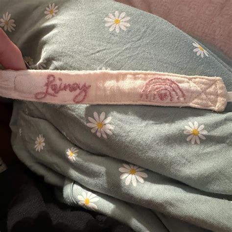 Personalized Pacifier Clip Holder In Cotton Gauze Personalized Fabric Pacifier Clip With Wooden