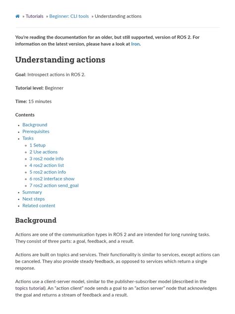 Understanding Actions Ros 2 Documentation Humble Documentation Pdf Clientserver Model