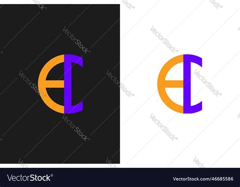 Letter E And C Combine Unique Logo Royalty Free Vector Image