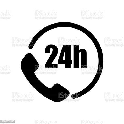 Vecteur De Symbole Dicône Du Centre Dappels 24 Heures Sur 24 Vecteurs