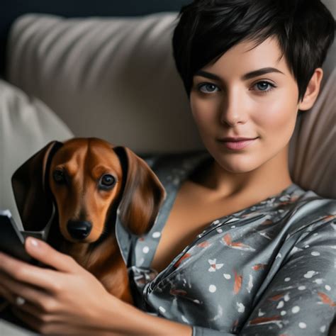 «На диване лежит женщина брюнетка со… — картинка создана в Шедевруме