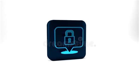 Blue Lock Icon Isolated On Grey Background Padlock Sign Security Safety Protection Privacy