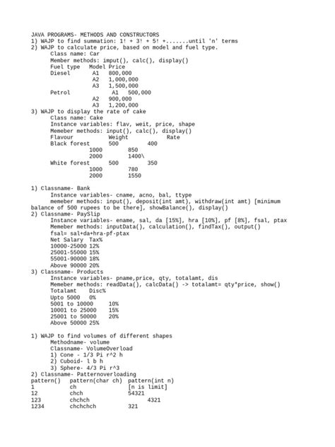 java programs methods and constructors pdf computer programming