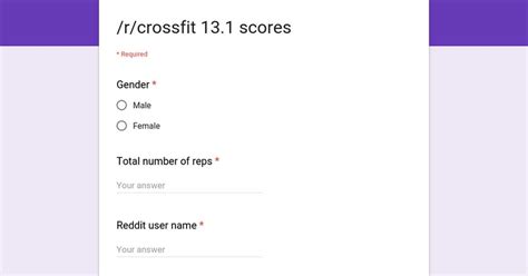 Rcrossfit 131 Score Sheet Enter Your Scores Here To See How You