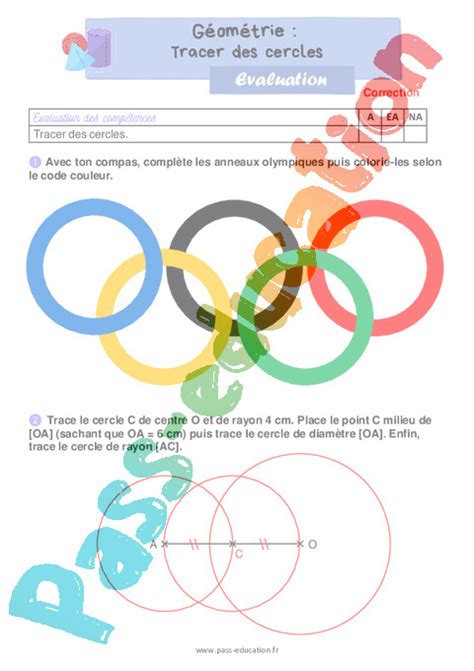 Tracer Des Cercles Valuation Pour Le Ce Pdf Imprimer