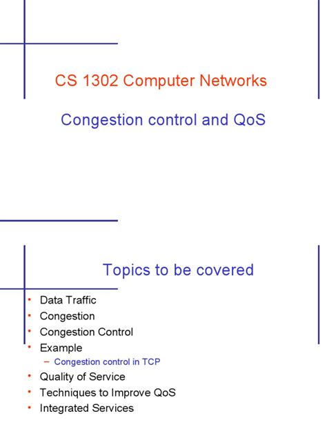 Unit 4 Topic 27 29 Congestion Control And Qos Pdf Network Congestion Quality Of Service