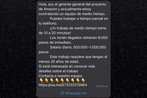 WhatsApp y las falsas ofertas de trabajo qué hacer si te llegan
