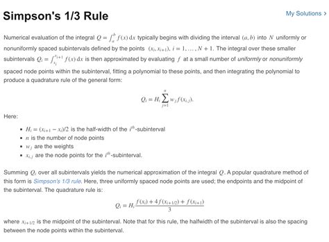 solved simpson s 1 3 ﻿rulenumerical evaluation of the